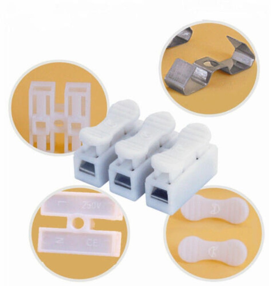 Press Type Connection Terminal CH-3 Wire Connector LED Lamp Quick ...