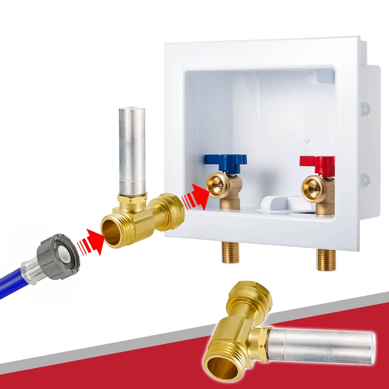 Water Hammer Arrestor 3/4" Brass Washing Machine Dishwasher Pipe Noise ...