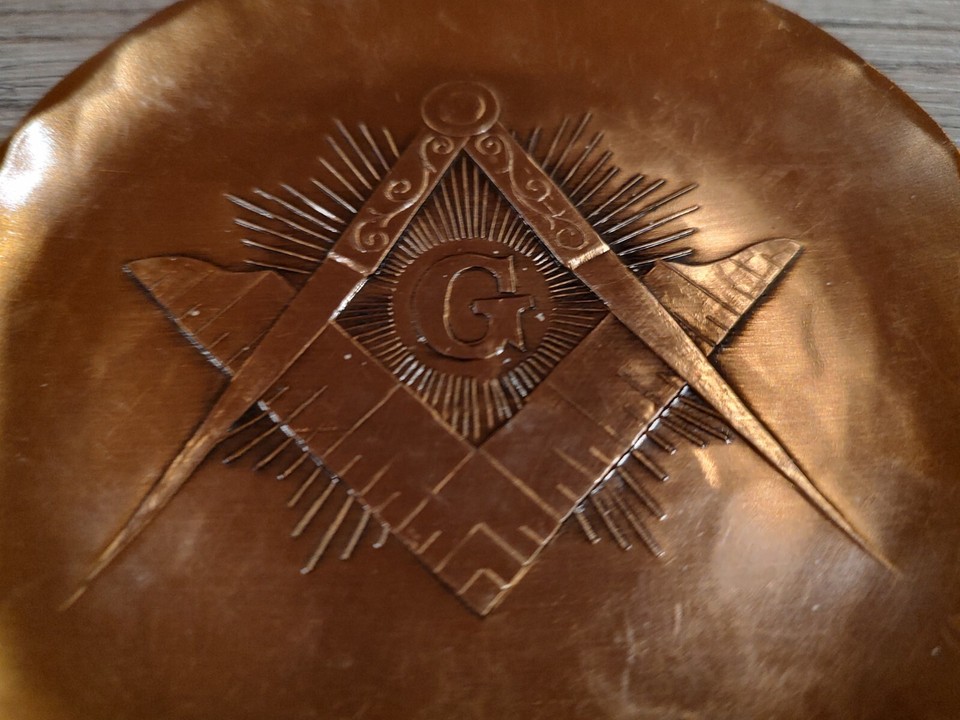 Vintage Wendell August Forge Hammered Bronze Masonic Masons Coaster ...