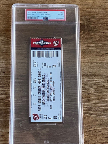 2019 Washington Nationals World Series Game 3 Ticket Stub PSA 8 Row A ...