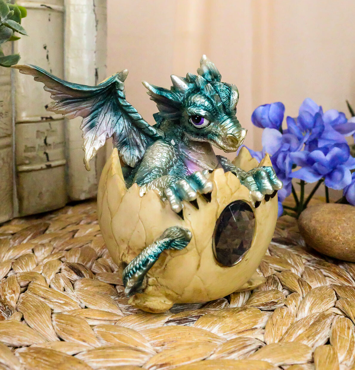 December Birthstone Dragon Egg Statue Onyx Gem Birthday Dragon ...