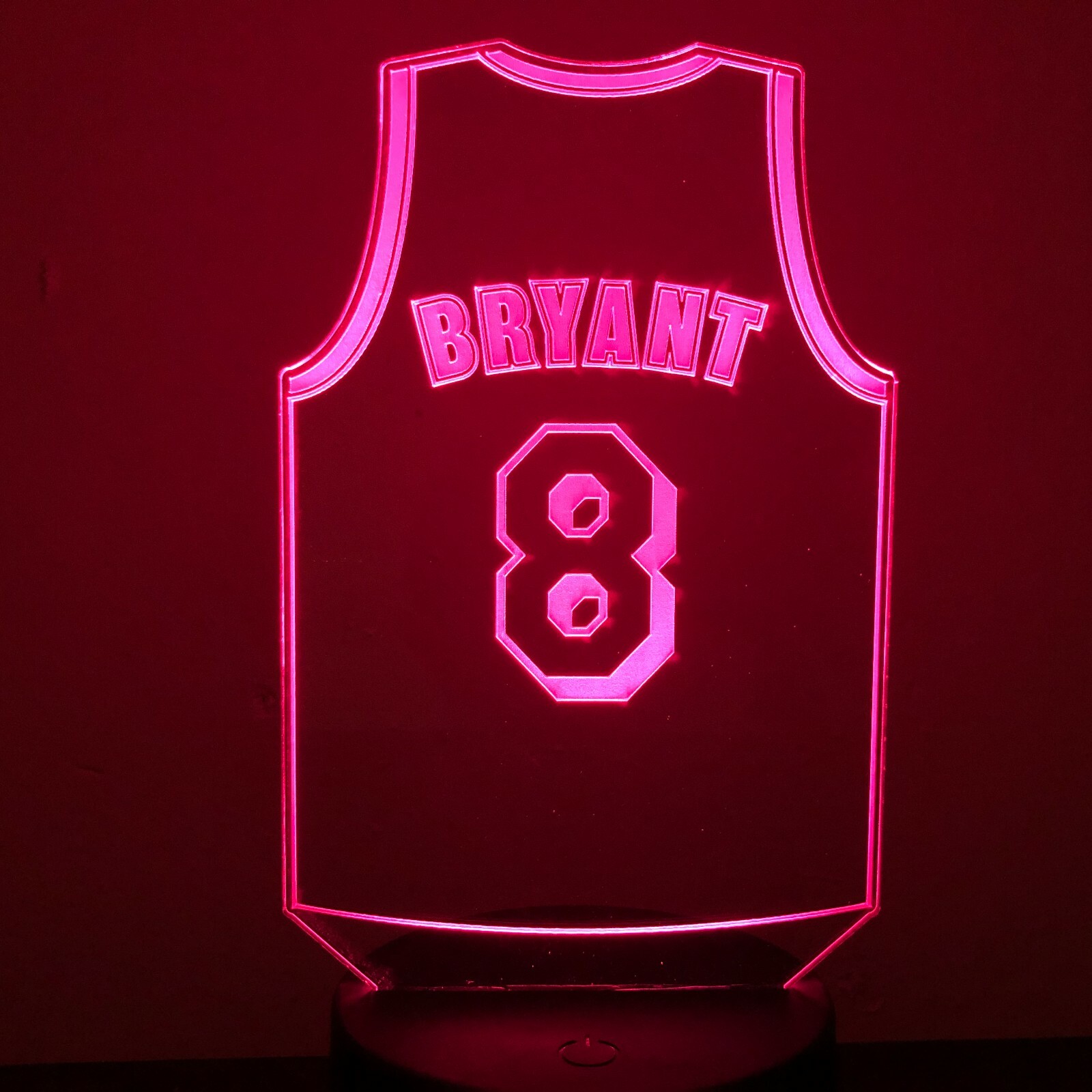 KOBE JERSEY 8 LAKERS MAMBO 3D Acrylic LED 7 Colour Night Light Touch ...