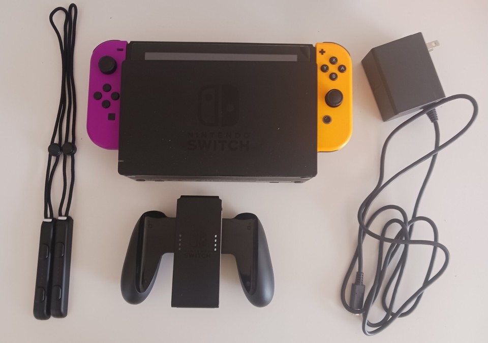 Nintendo Switch with Neon Purple & Orange Joy-Cons | Wi-Fi Capability ...