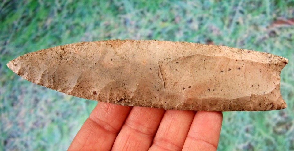 Super Fine 6 3/8 inch Missouri Burlington Flint Clovis Point with COA Arrowheads | eBay