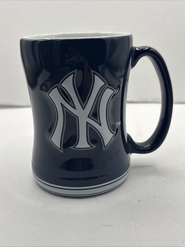 New York Yankees 14 oz MLB Sculpted Logo Relief Navy Blue Coffee Mug | eBay