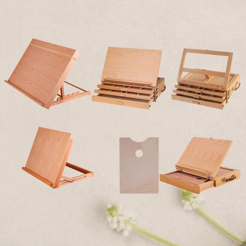 Wood Tabletop Desk Easel Adjustable Sketching Drafting Drawing Board ...