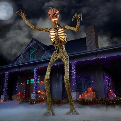 New 12 Ft Pumpkin Inferno Skeleton Rotten Patch Halloween Home Depot ...