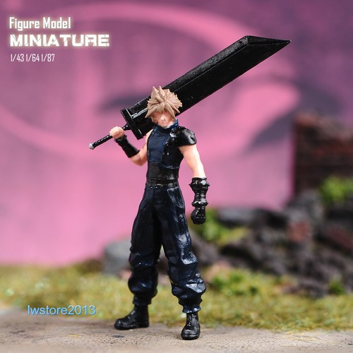 1/87 Miniatures Figures Cloud Strife Man Scene Props Model For Cars ...