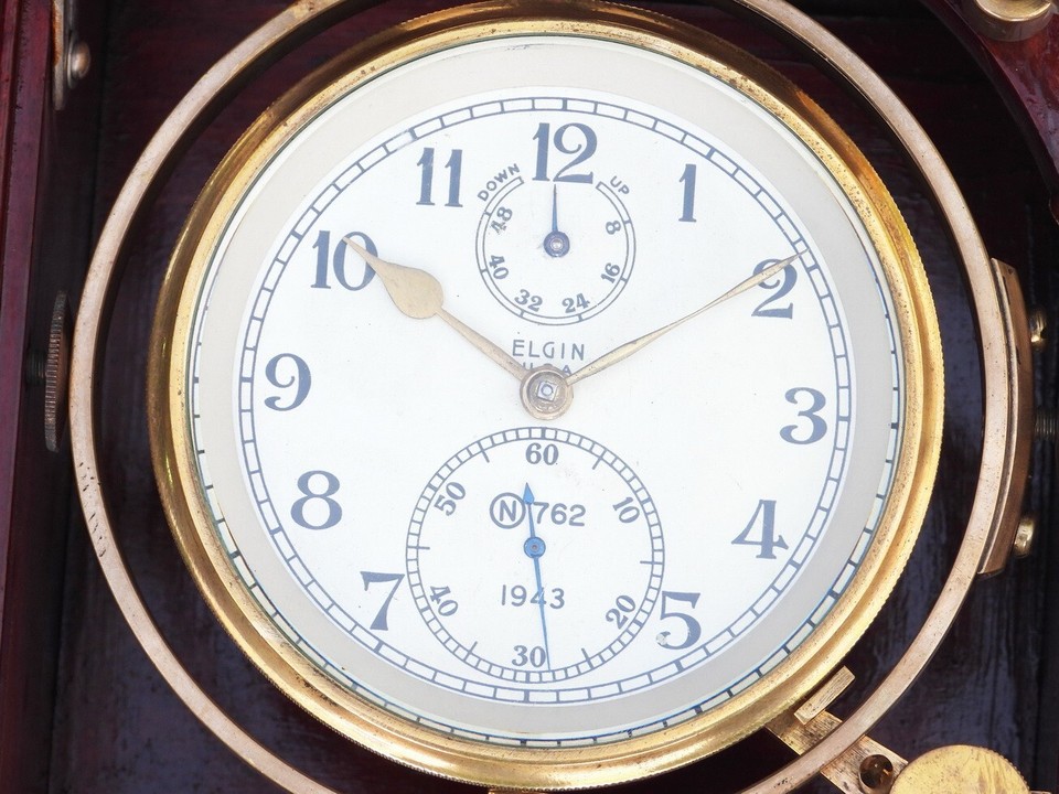VGC RUSSIAN MARINE CHRONOMETER CCCP SHIPS FUSEE CLOCK SOVIET ELGIN DIAL ...