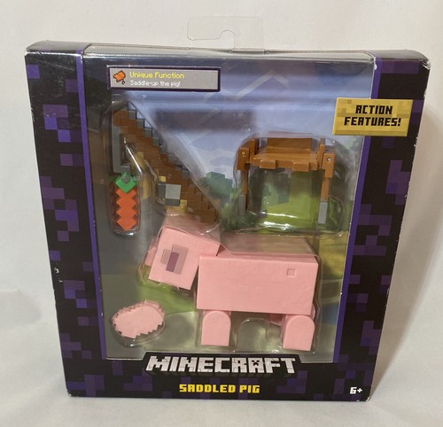 Minecraft Survival Mode Saddled Pig 5" Action Figure Toy 2015 Mattel ...