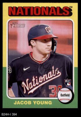 2024 Topps Heritage #394 Jacob Young Nationals RC 8 - NM/MT | eBay