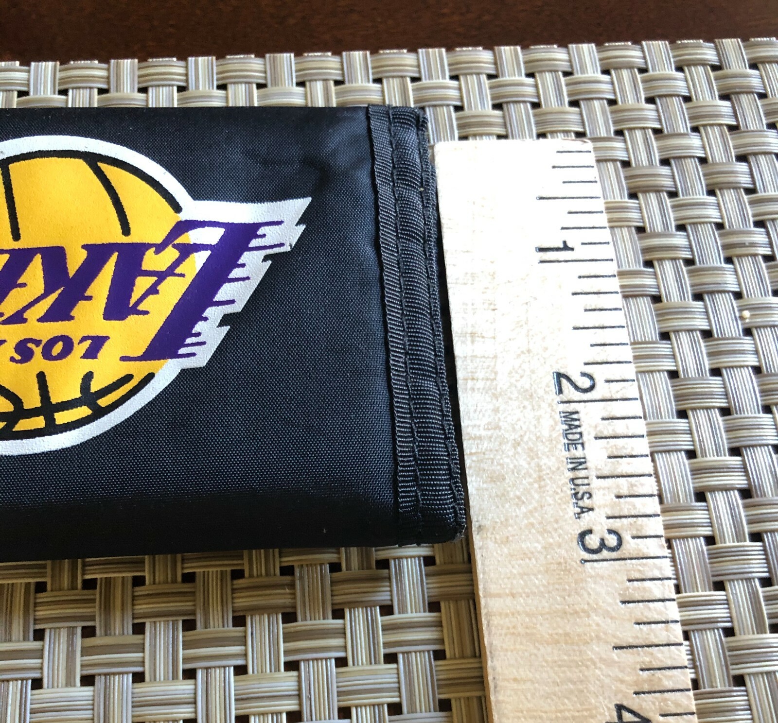 Vintage LOS ANGELES LAKERS Nylon Trifold WALLET NBA CHAMPIONS ...