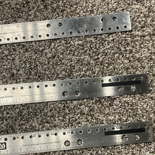 Lot of 3 16” metal rulers Moore business forms, inc. | eBay