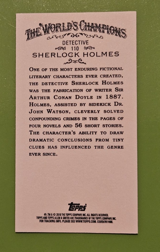 Sherlock Holmes 2010 Topps Allen & Ginter Mini Black border #110 | eBay