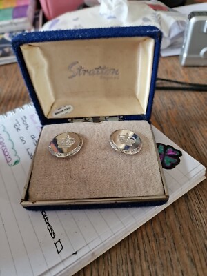 Stratton Queen's Silver Jubilee 1952-77 Mirrored Cufflinks in Box | eBay UK