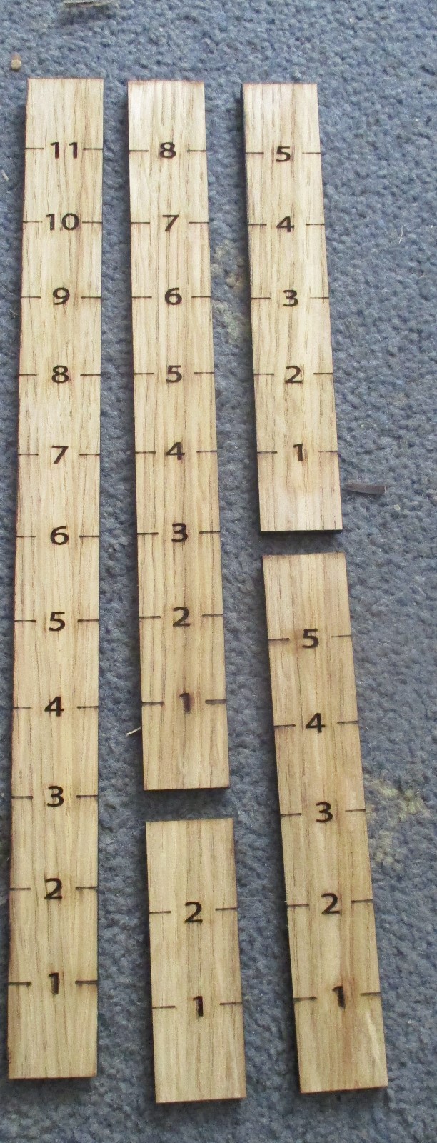 4 Wargame Rulers Measuring Sticks in MDf, oak and Acrylic AOS Warhammer ...