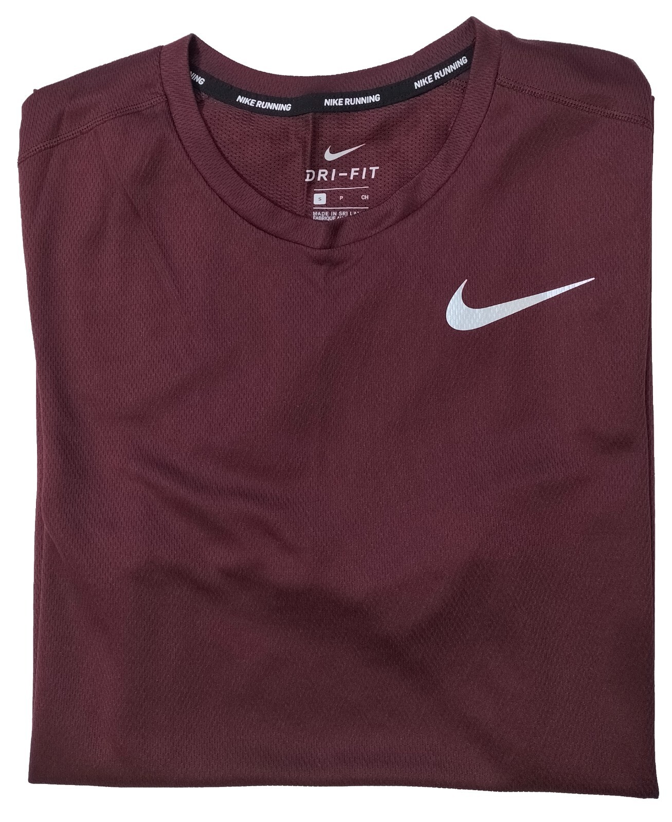 Nike Running T-Shirt Men's Dark Red Dri-Fit Tee Size S Short Sleeves ...