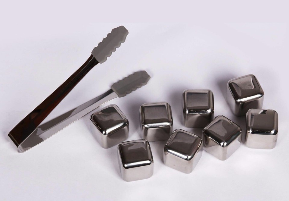 Cooling Cubes Stainless Steel Ice Cubes Set of 8 Reuseable Washable ...