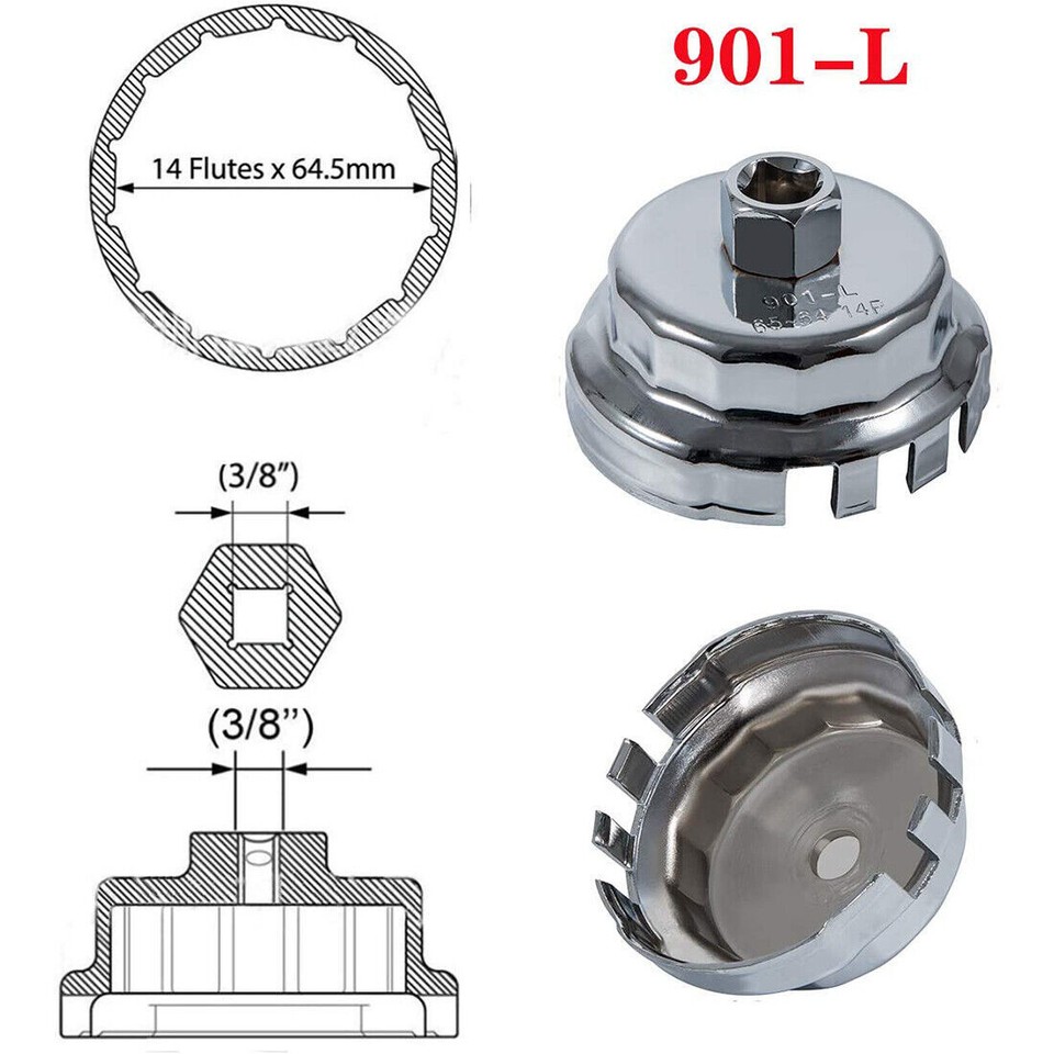 Steel-Oil Filter Cap Wrench Remover Housing Cup Tool for Toyota Lexus 2 ...