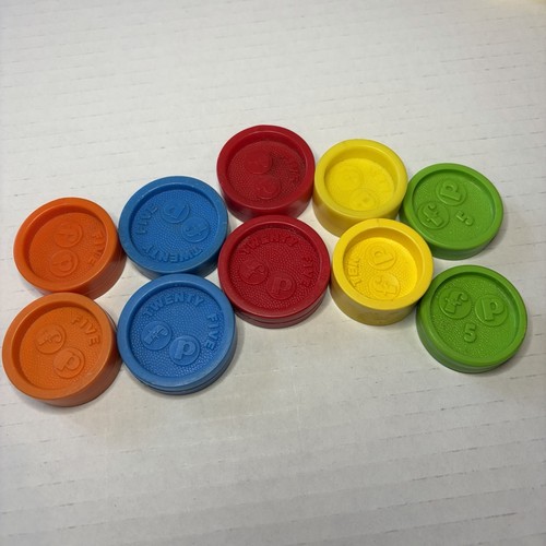 10 VTGCoins Tokens for Fisher-Price Cash Register Red Blue Yellow Green ...
