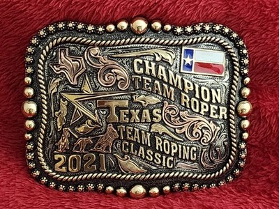 Texas Team Roping Classic Rodeo Champion Trophy Belt Buckle☆2021☆Rare ...