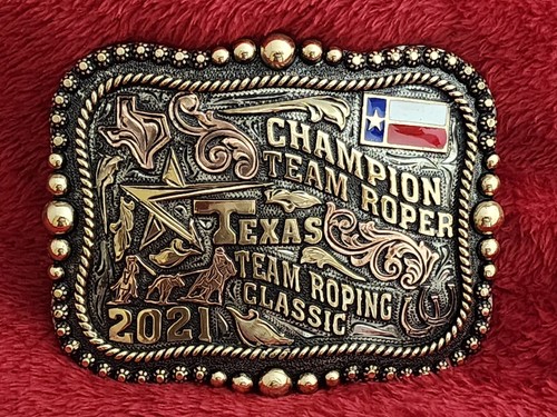 Texas Team Roping Classic Rodeo Champion Trophy Belt Buckle☆2021☆Rare ...