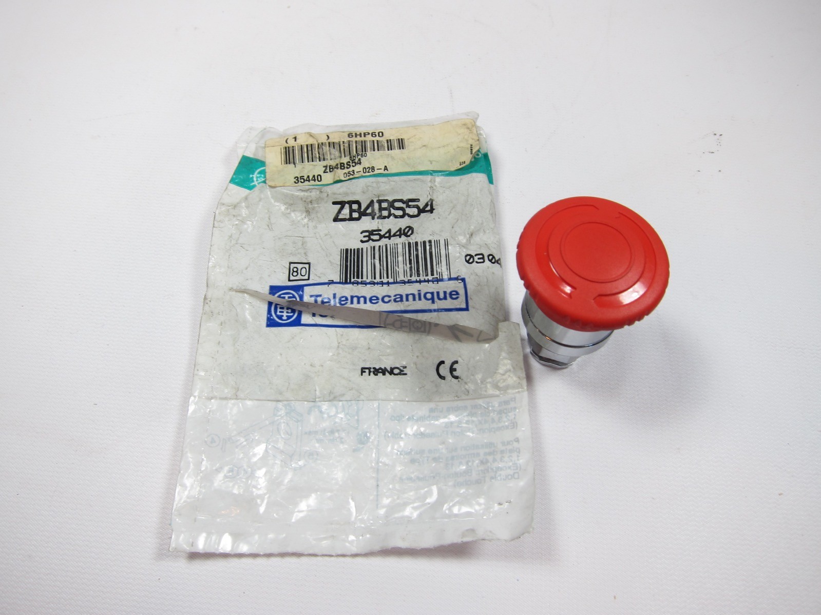 New Telemecanique ZB4BS54 Mushroom Head Red Pushbutton | eBay
