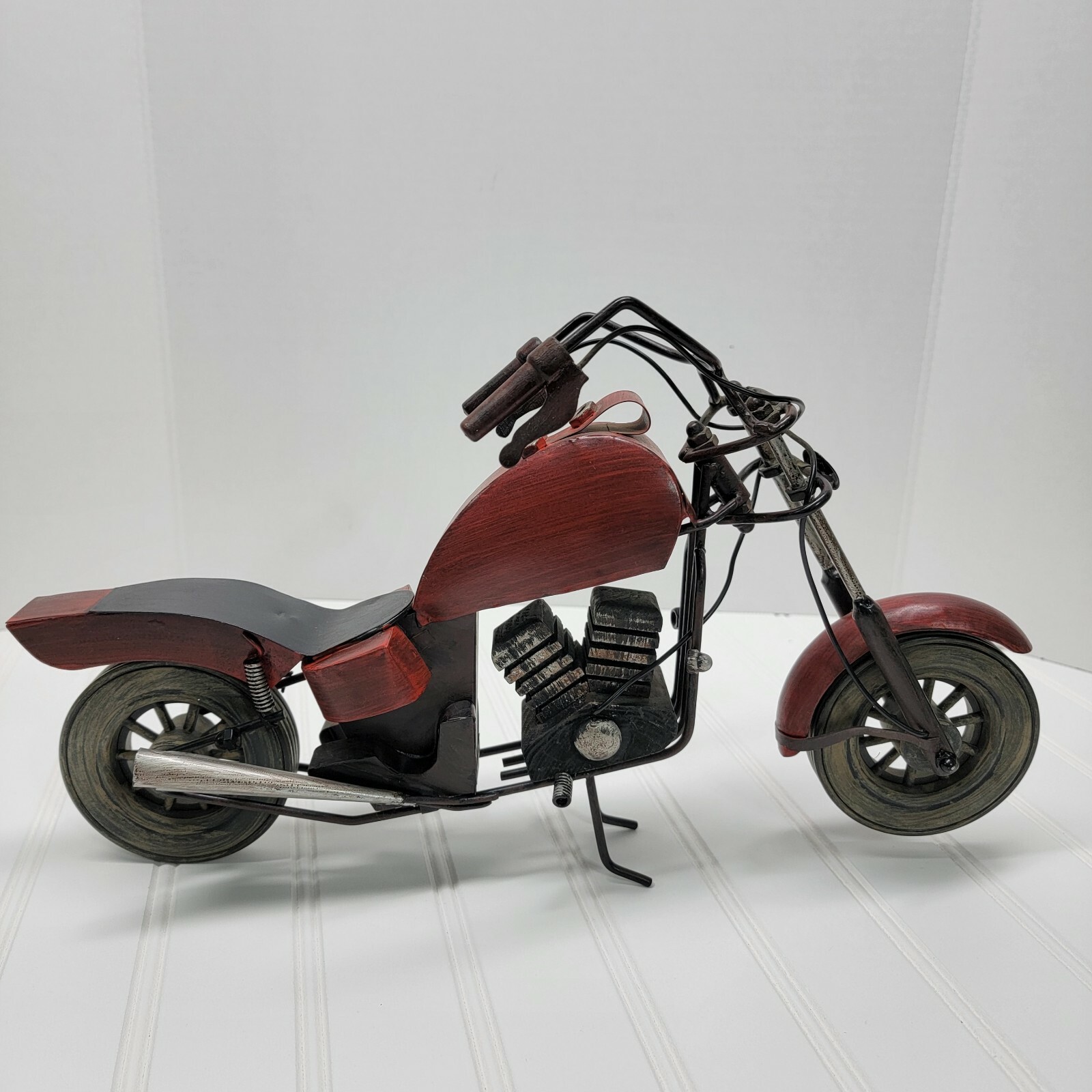 Motorcycle Handmade Tin/Wood Chopper Model Harley Decorative 15 ...
