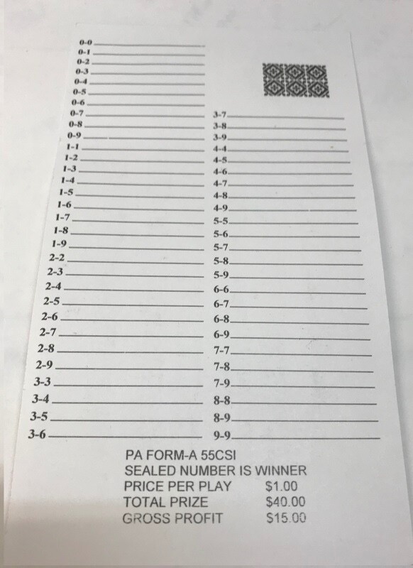 "ONE" # 55 Sure Tip Boards (0-0/9-9) Bingo/Jar Tickets Free Shipping ...