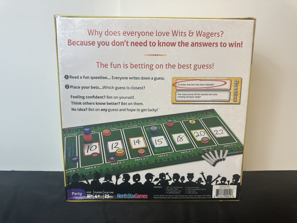 Wits and Wagers Party Game North Star Games Betting Trivia, NEW, SEALED ...