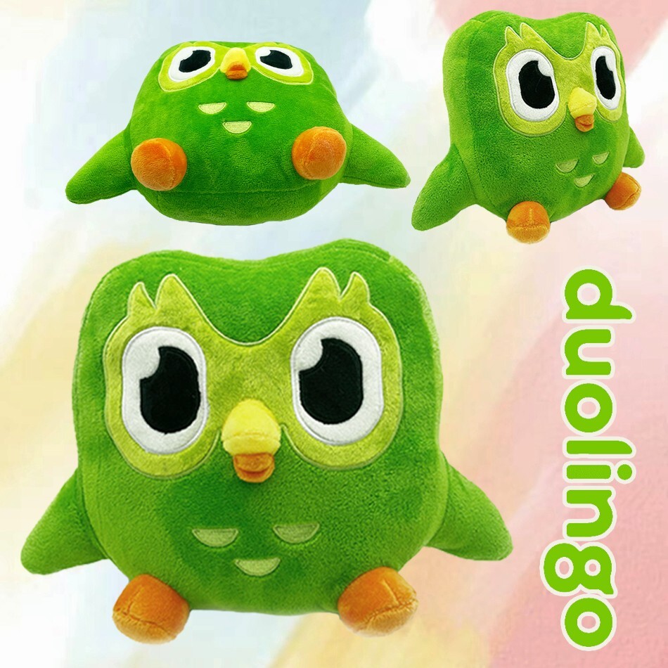 Duolingo Plush Duo 10 Year Anniversary Green Owl Gift For Kids Doll ...