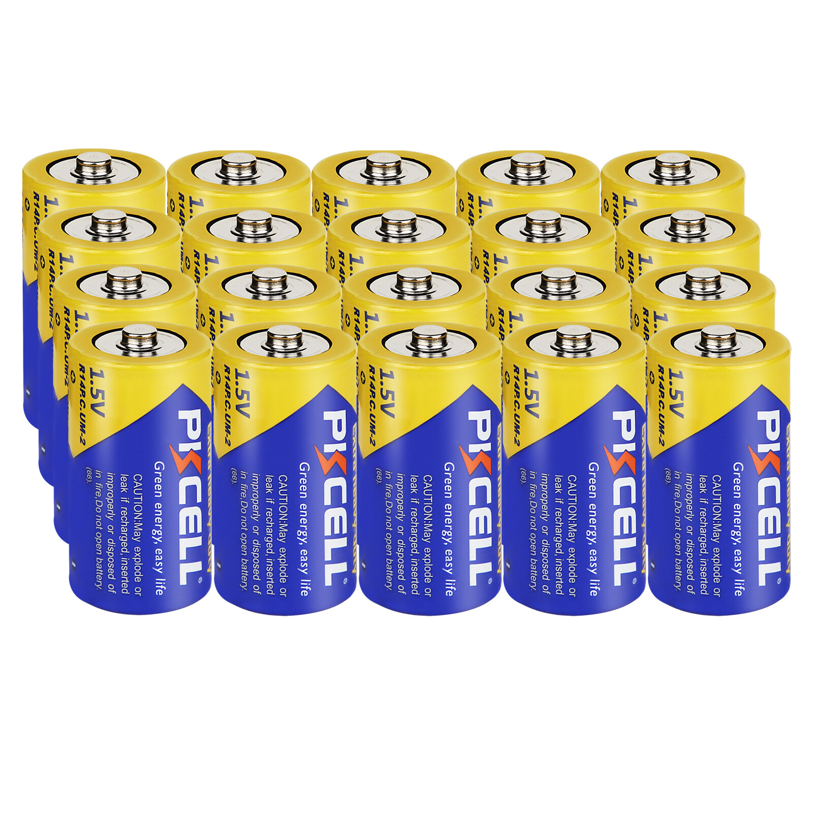 20x Carbon-Zinc C Batteries Extra Heavy Duty R14P PC1400 E93 1.5V for ...