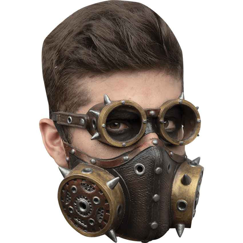Steampunk Muzzle and Goggles 50018 Cosplay Costume Latex Gas Mask Adult ...