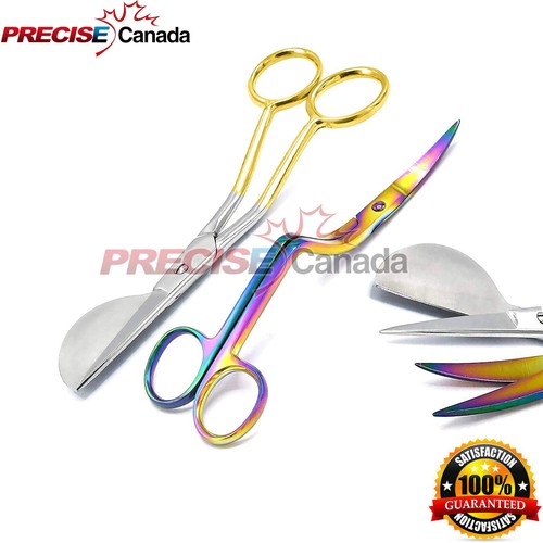 Duck Bill Scissors 6" Gold Handle & 6" Pro Bent Embroidery Scissor ...