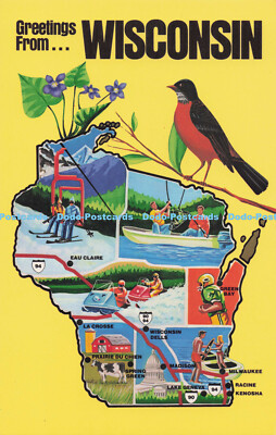 R706429 Greetings From Wisconsin. Capital Madison. Wisconsin Post Card ...