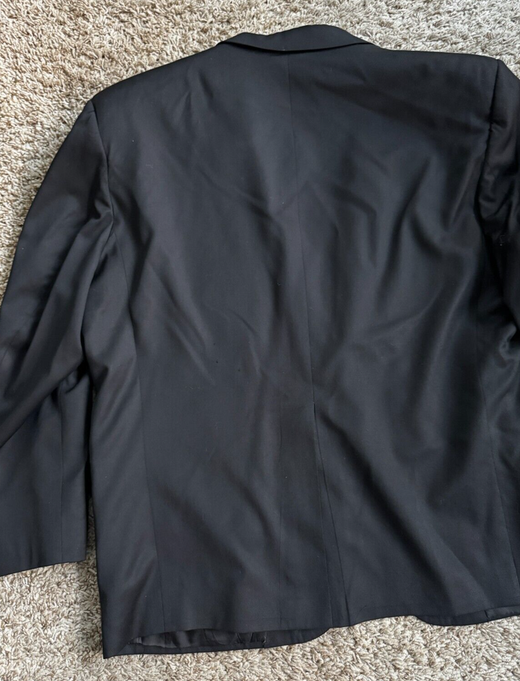 Tom James Custom Suit Jacket Coat Men's 46R Black Formal Working Cuffs ...