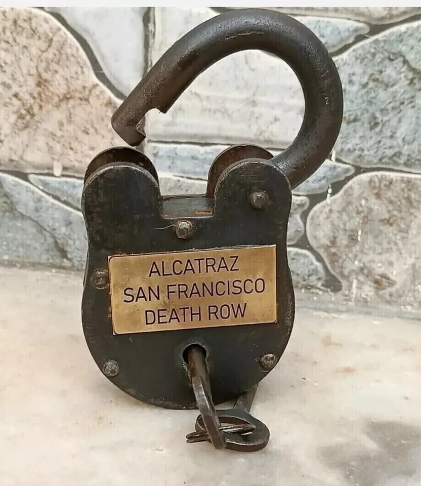 5'' Padlock Alcatraz San Francisco Death Row Cast Iron Lock & Keys ...