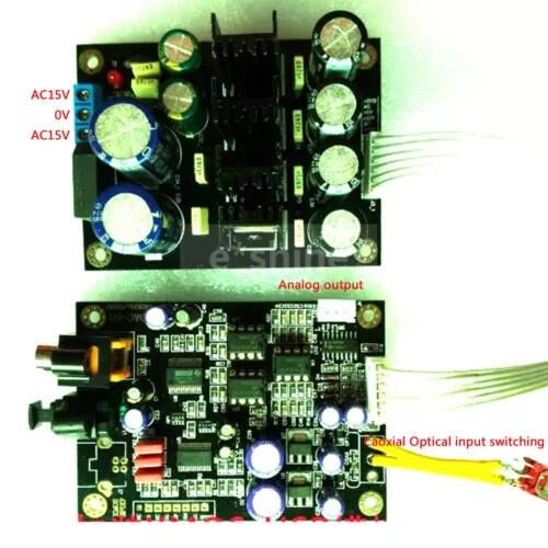 Mounted 24bit/192khz CS8416+PCM1798+AD827 Audio DAC Board&Power Supply ...