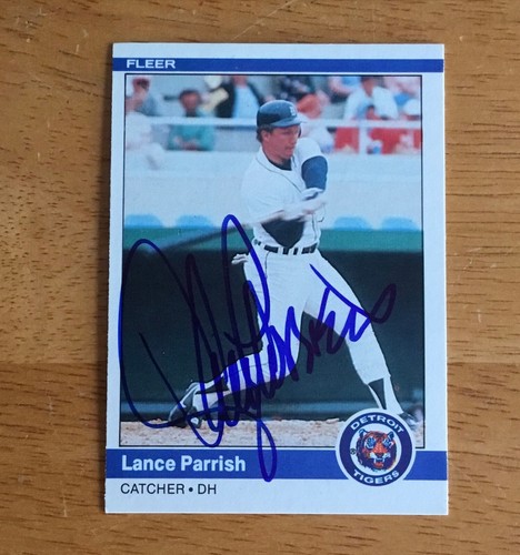 Lance Parrish Detroit Tigers Signed Autograph 1984 Fleer Baseball Card ...