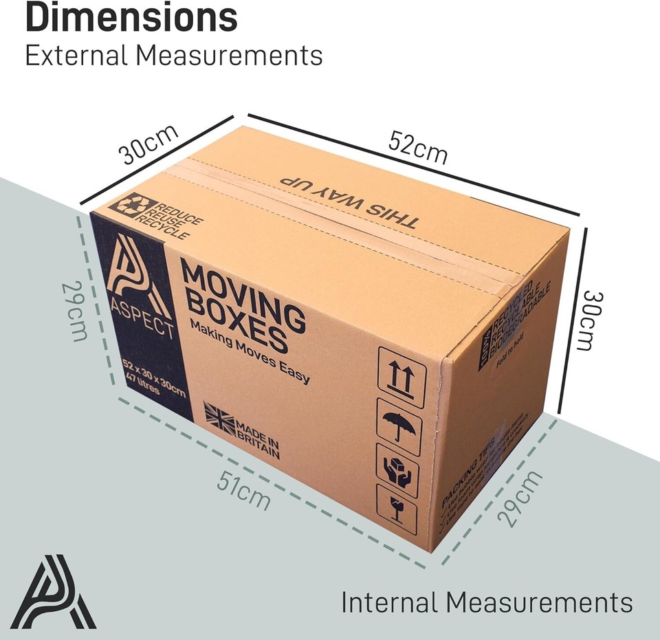 10x Large Moving House Boxes Cardboard Box Removal Packing Boxes With ...