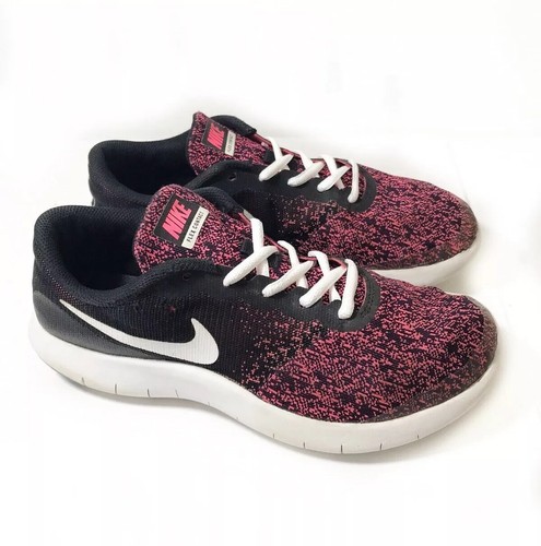 Nike 6 Pink Flex Contact Sneakers Black Lace Up | eBay