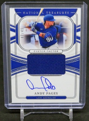 Andy Pages 2022 National Treasures Clutch Factor Jersey Auto Card #47/ ...