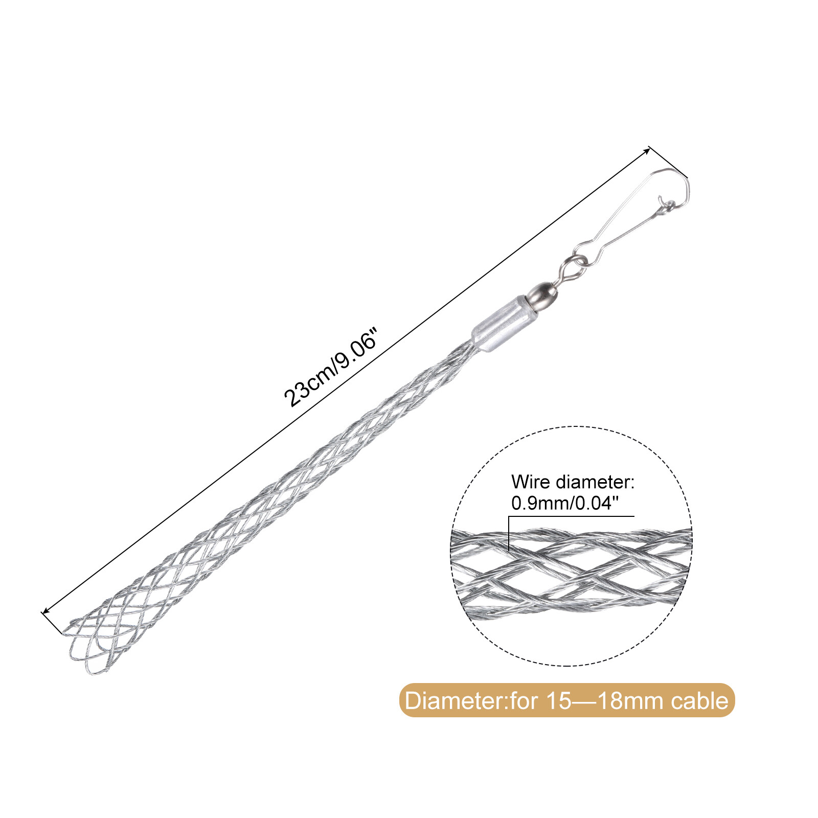 Cable Pulling Grip for 15—18mm Cable 23cm Small Rotating Single Head,1 ...