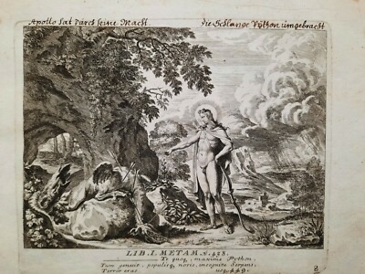 Apollo Dragon Python Apollon 1698 Ovid Monster Etching Drake | eBay ...
