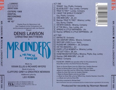 ORIGINAL SOUNDTRACK - MR. CINDERS (LONDON REVIVAL CAST) NEW CD | eBay