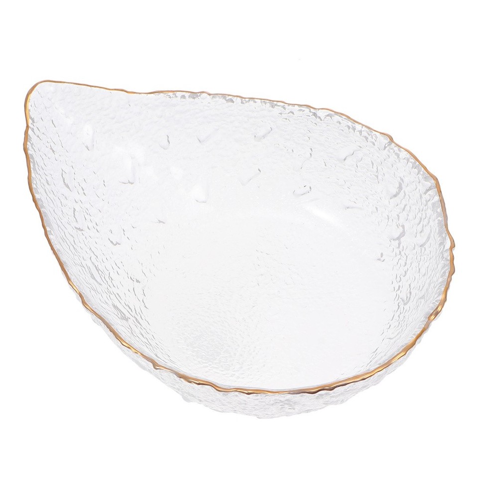 1pc Water Drop Shape Glass Bowl Salad Bowl Home Restaurant Hotel Mixing ...