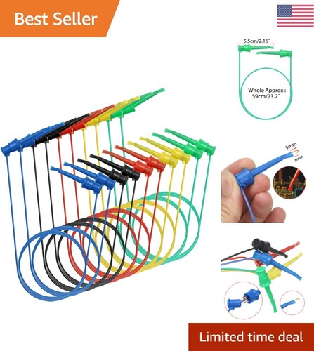 Flexible Test Hook Clips - 10 Pcs Silicone Test Cables for Electronic ...