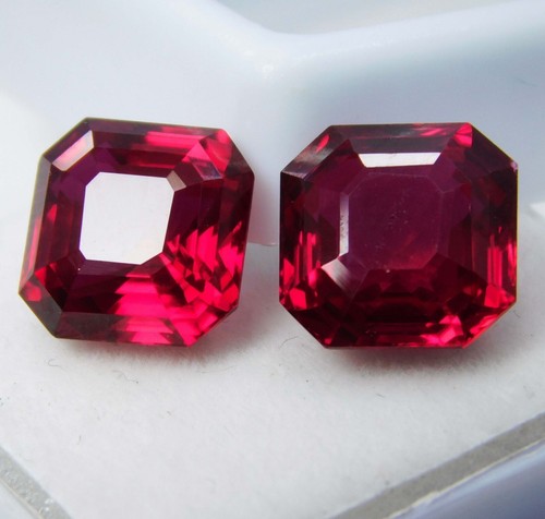 18 Ct AA+ Quality Natural Ruby Red Square Cut CERTIFIED Loose Gemstone ...