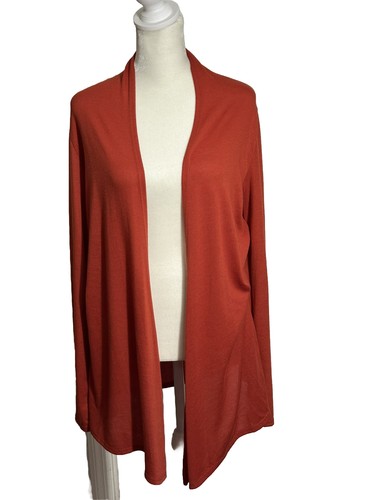 41 Hawthorn Red Open Front Cardigan Lightweight Sweater Sz L 0686-D0 | eBay