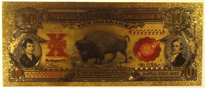 1901 $10 TEN DOLLAR BISON NOTE Reproduction Old Currency Novelty Note ...
